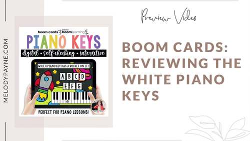 Piano BOOM Cards: White Piano Keys in Outer Space | TPT