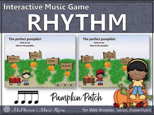 Fall Music Game | Sixteenth Notes Interactive Rhythm Game {Pumpkin Patch}