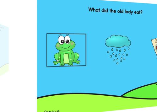 There Was An Old Lady Who Swallowed A Frog | Speech Therapy Boom Cards™