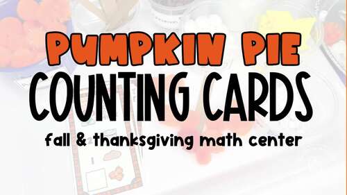 Pumpkin Math Center Preschool Pre-K & Kindergarten, Fall Counting ...