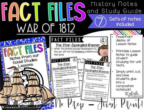 War of 1812 | CKLA Interactive Notebook and Study Guide | TPT