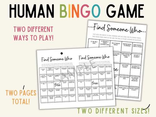 Find Someone Who BINGO Activity | Getting to Know You Holiday Party Game
