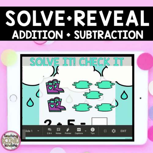 SOLVE + REVEAL ADDITION SUBTRACTION to 10 Interactive Kindergarten ...