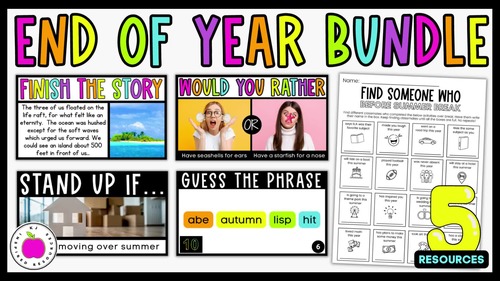 End of the Year Summer Activities and Games Bundle by KJ Inspired Resources
