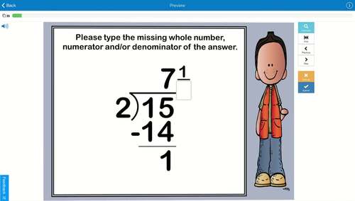 Converting Long Division Remainders to Fractions Boom Cards | Digital ...