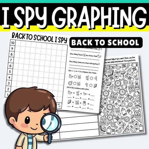Back to school I Spy Color worksheets Graph Count tally mark First day ...