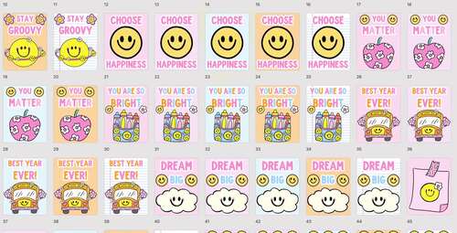 Bright Back to School Smiley Themed Posters by Magical Kinders Corner