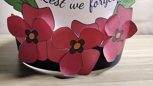 ANZAC Day Hat Craft Remembrance Day Crown Coloring Activities Poppy ...