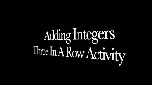 Adding Integers- Three In A Row Digital Activity by Math On The RunAH
