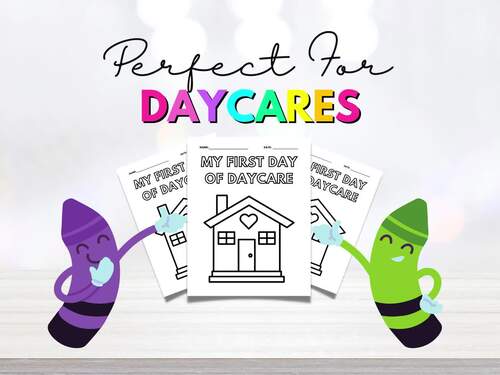First Day of Daycare Coloring Page | My First Day Of Daycare Coloring ...