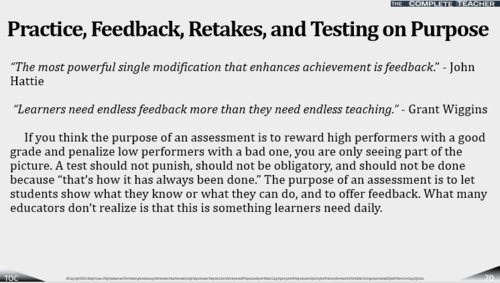 COMPLETE TEACHER Lesson 70 - Practice, Feedback, Retakes, and Testing ...