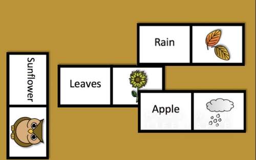 Fall Vocabulary Dominoes Game for Vocabulary Practice by The ESL Educator