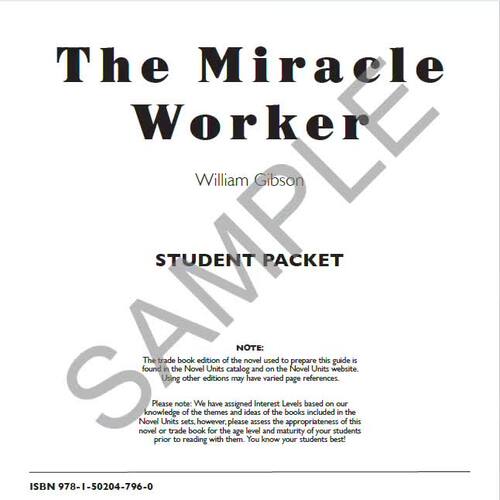 The Miracle Worker Novel Units® Student Packet | TPT