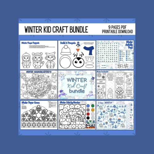 Winter Kids Craft Printable Bundle by Little Hands Learning Co | TPT