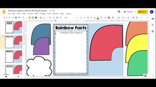 Rainbow Craft | Google Classroom™ Activity | Writing Prompts in Google ...