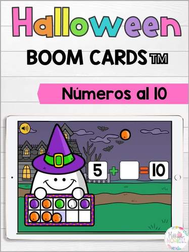 Halloween Counting to 10 in Spanish Boom Cards, Numbers to 10, Make 10
