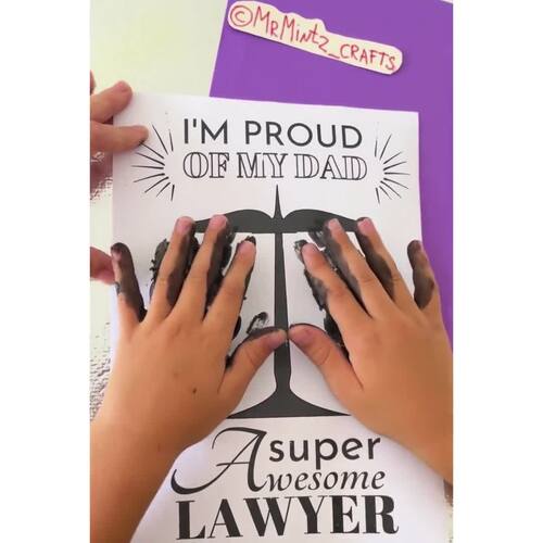 Father's Day Handprint Craft for Lawyer Dad by Mr Mintz Crafts | TPT