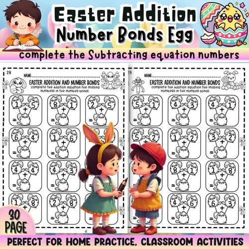 Addition Number Bonds Egg within 10, (Easter Theme) Kindergarten Math Game