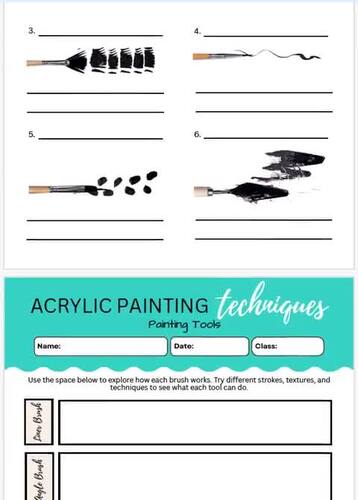 Acrylic Painting Tools – Brush & Knife Exploration | PDF + Canva Editable
