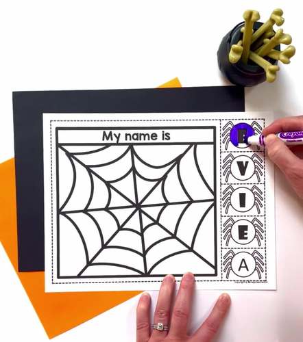 Halloween Spider Name Craft - editable by Megs Teacher Life | TPT