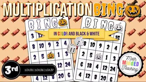 3rd Grade Halloween Multiplication Bingo Game by Math MindEd Teaching