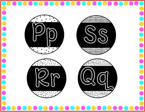 Black and White Alphabet Flashcards, Word Wall Display, Editable Flashcards