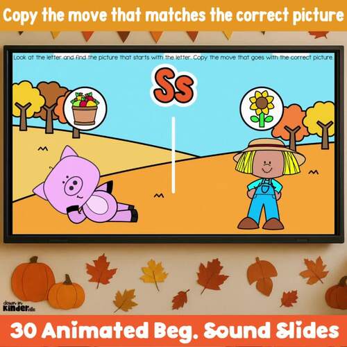$1 Deal Animated Fall Beginning Sounds Exercise Game - Phonics Alphabet