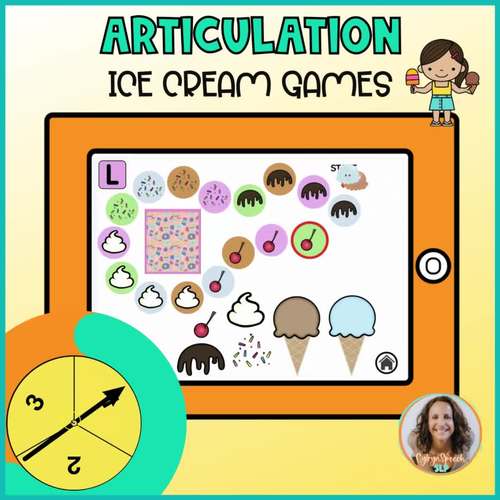 Articulation Early Sounds Game Speech Therapy Boom Cards™ Ice Cream Theme