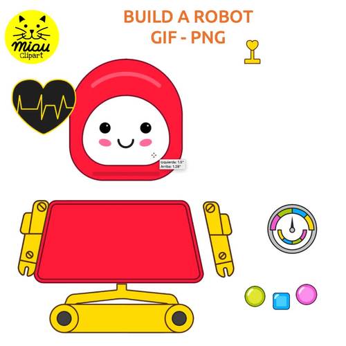 Build A Robot Clip Art | Emotions | GIF - PNG by Miau clipart | TPT