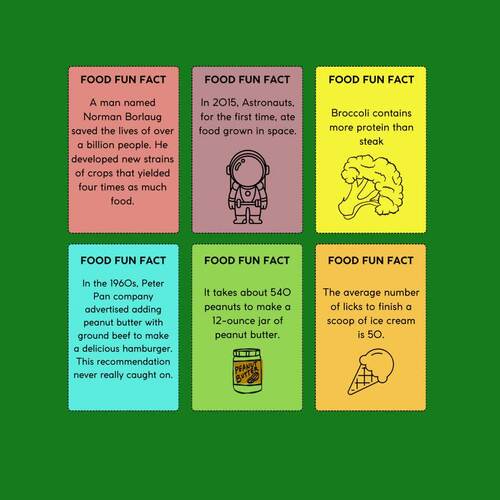 100 Food Fun Facts Flashcards for Foodies of All Ages | Printable