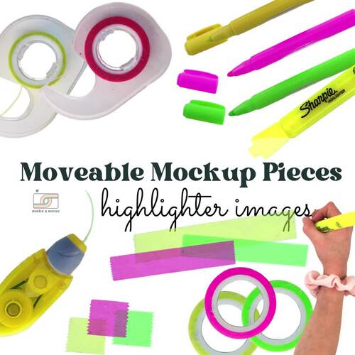 Highlighter Images Mock Up Movable | Transparent Background PNG files