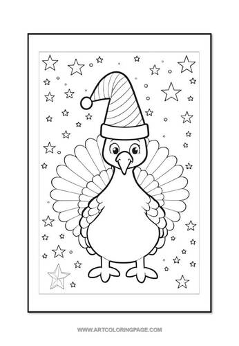 Christmas Turkey Coloring Pages Printable Vol. 6 – 100 Festive Designs