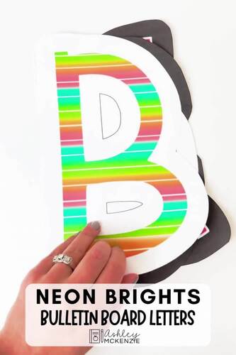 Neon Brights Bulletin Board Letters, A-Z, Punctuation, & Numbers