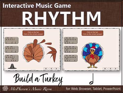 Thanksgiving Music Activity | Half Notes Interactive Rhythm Game Build ...