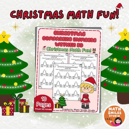 Christmas Comparing Numbers Within 50 | Greater Than Less Than Equal ...