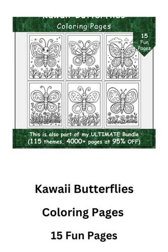 Kawaii Butterflies Coloring Pages | Relaxing Printables for Kids & Adults