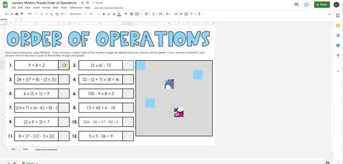 Order of Operations Digital Mystery Puzzle Pixel Art | OA.1 | TPT