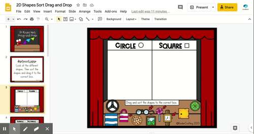 2D Shape Sort Drag and Drop Game by KinderCrafting | TPT