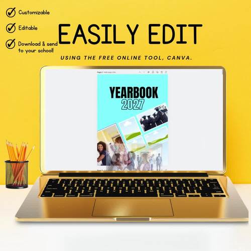 High School Yearbook Template | Editable Pages for Teachers, Students ...
