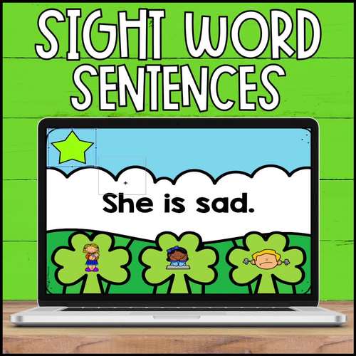 St. Patrick's Day Sight Word Sentences for Google Slides | TpT
