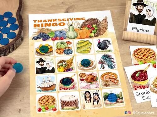 Thanksgiving Picture Bingo, Hands-On, Interactive Game for Vocabulary ...