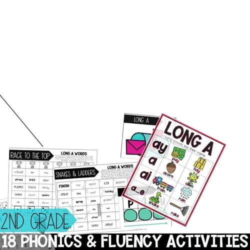 Long A Vowel Teams Worksheets, Activities & Games 2nd Grade Phonics or ...