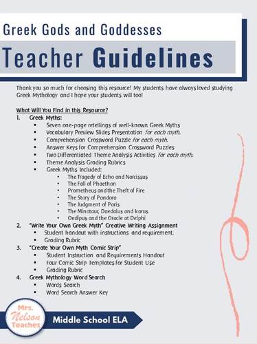 Intro to Greek Mythology for Middle School by Mrs Nelson Teaches