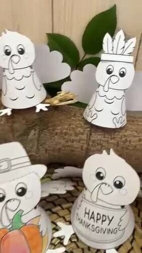 Thanksgiving Turkey Printable Coloring Craft, Kids' Fall Activity ...