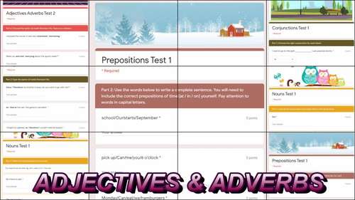 Grammar ELA Test Prep Practice Exercises Bundle Self Grading G2-3 ...
