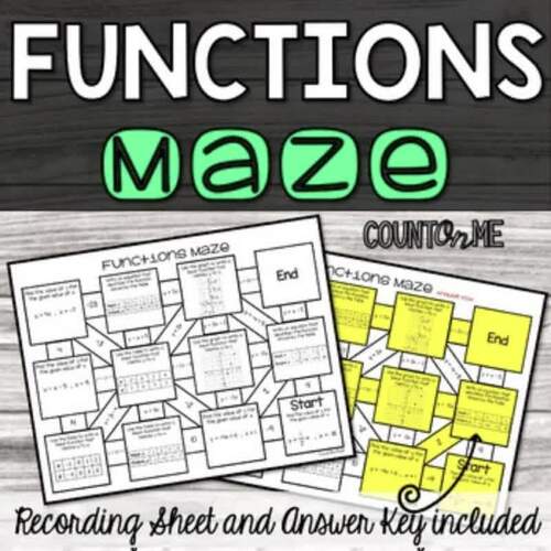 No Prep Functions Review Maze by Thriving Teacher Inc | TPT