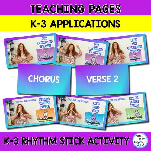 Rhythm Stick Activity for "Do the Bunny Dance" Movement Song | TPT