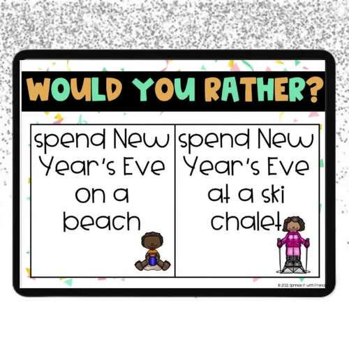 New Year's Would You Rather? by Sprinkle it with French | TPT