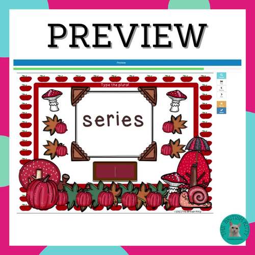 Fall Flair Plural Nouns Boom Cards™ by The British Kitty | TPT