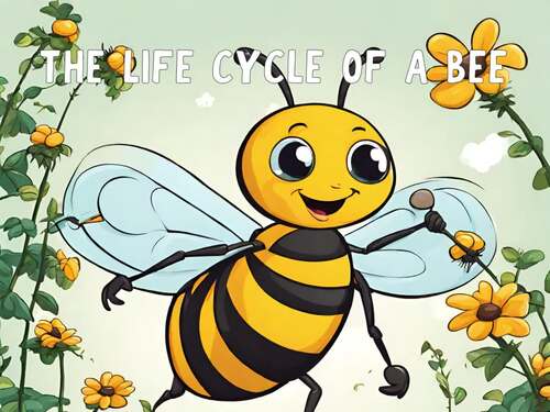 Life Cycle of a Bee Science PowerPoint Lesson for K 1st 2nd Grades